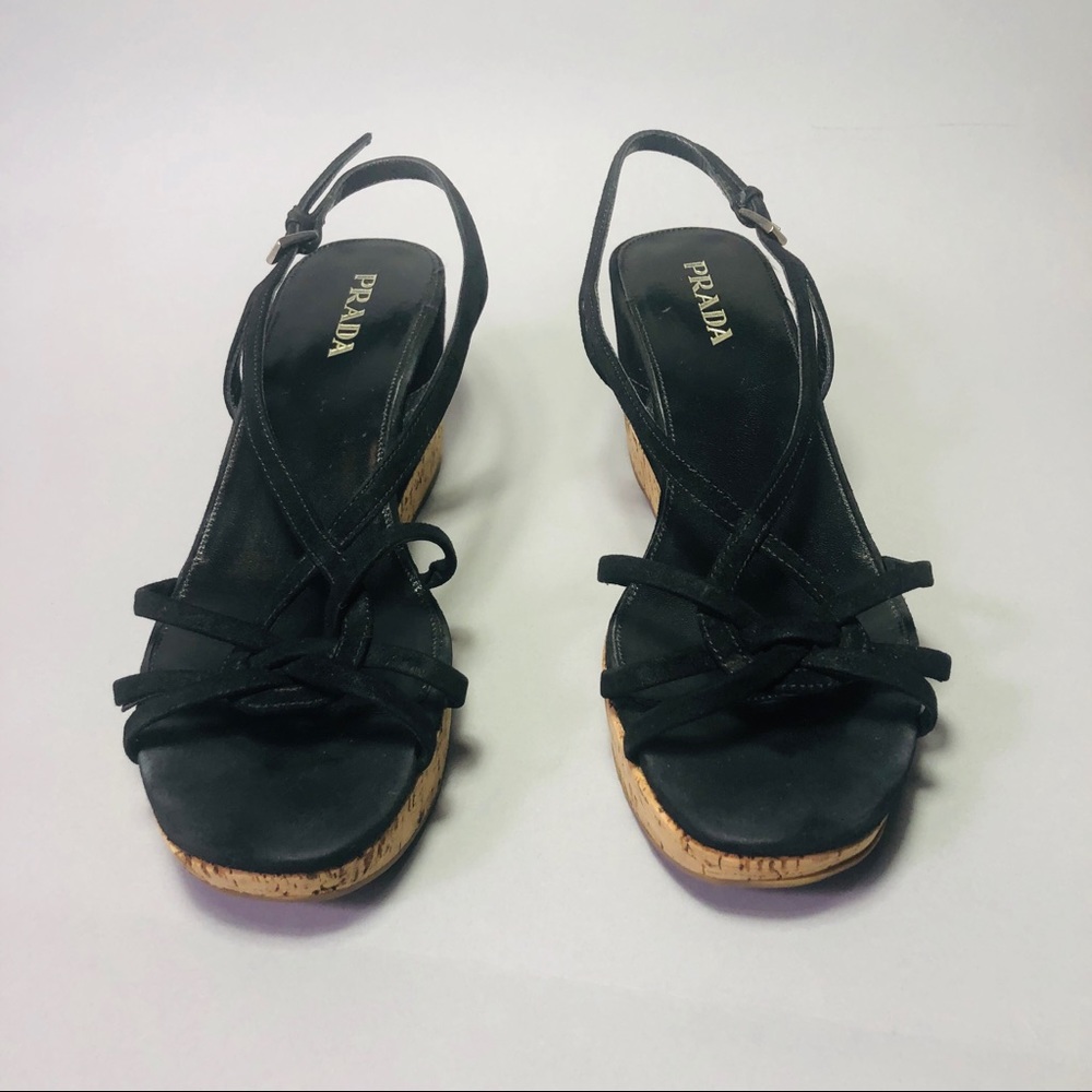 Authentic Prada Wedge Sandals - Gem